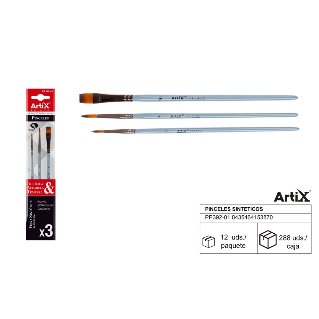 Sada štětců Artix 3 kusy-3,7,10 b - MarketArt
