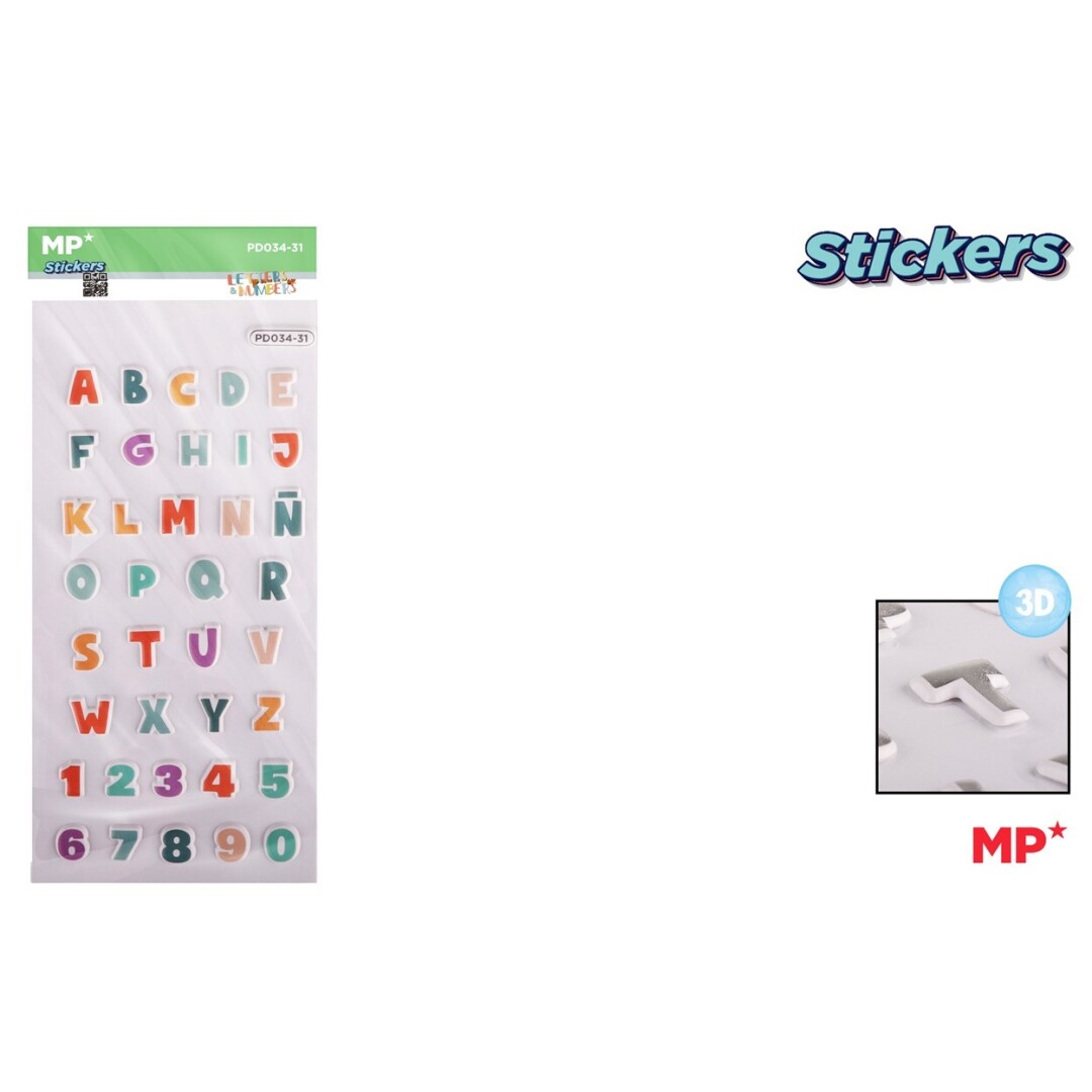 3D samolepky - písmenka stříbrná - MarketArt